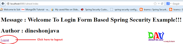 Spring Security Logout Example Dinesh On Java