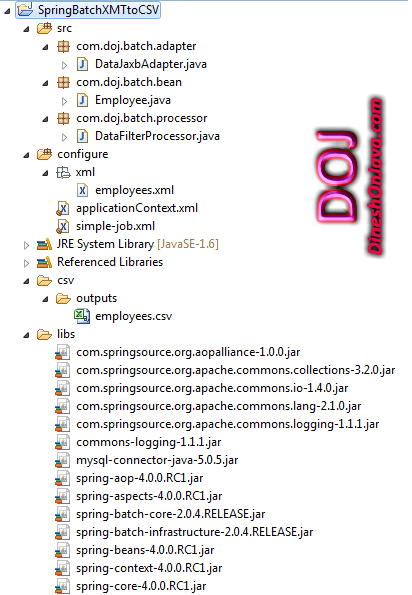 Spring Batch Example Xml To Csv File Dinesh On Java 3386